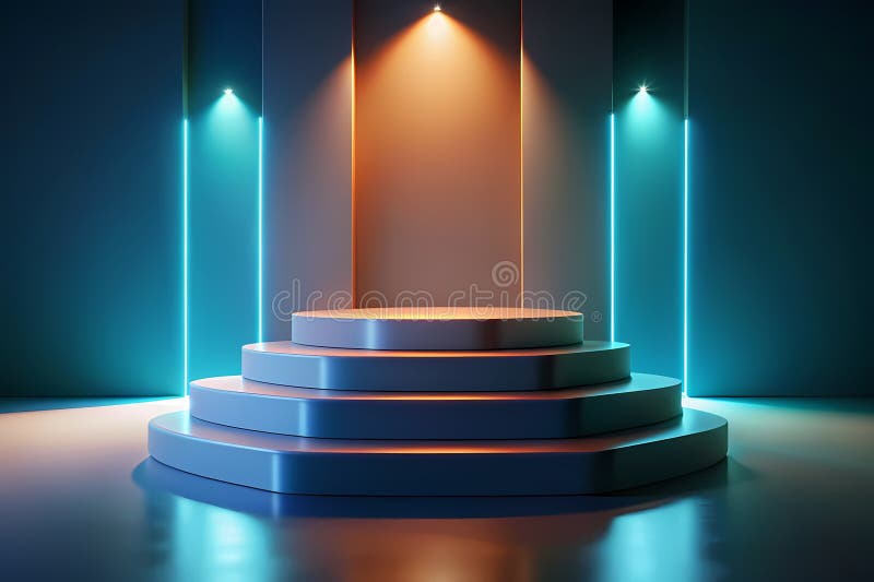 Product Display Podium with Light Reflections, Generative Ai Stock ...