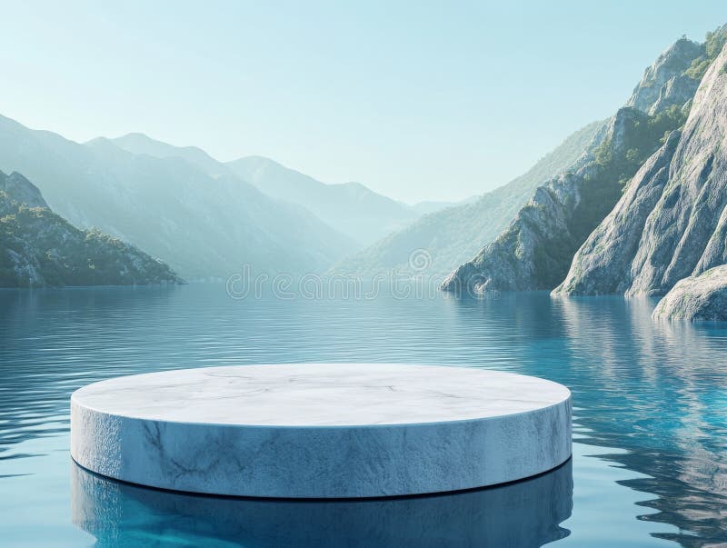 The Product Display is Showcased on a Floating Platform Set Against a ...