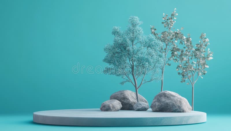 A Product Display is Situated within a Serene Setting that Includes a ...