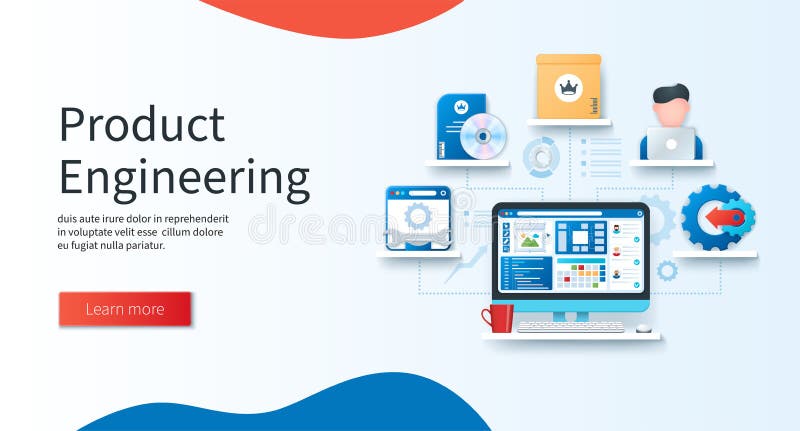 Product Engineering Concept in 3D Style Stock Vector - Illustration of ...