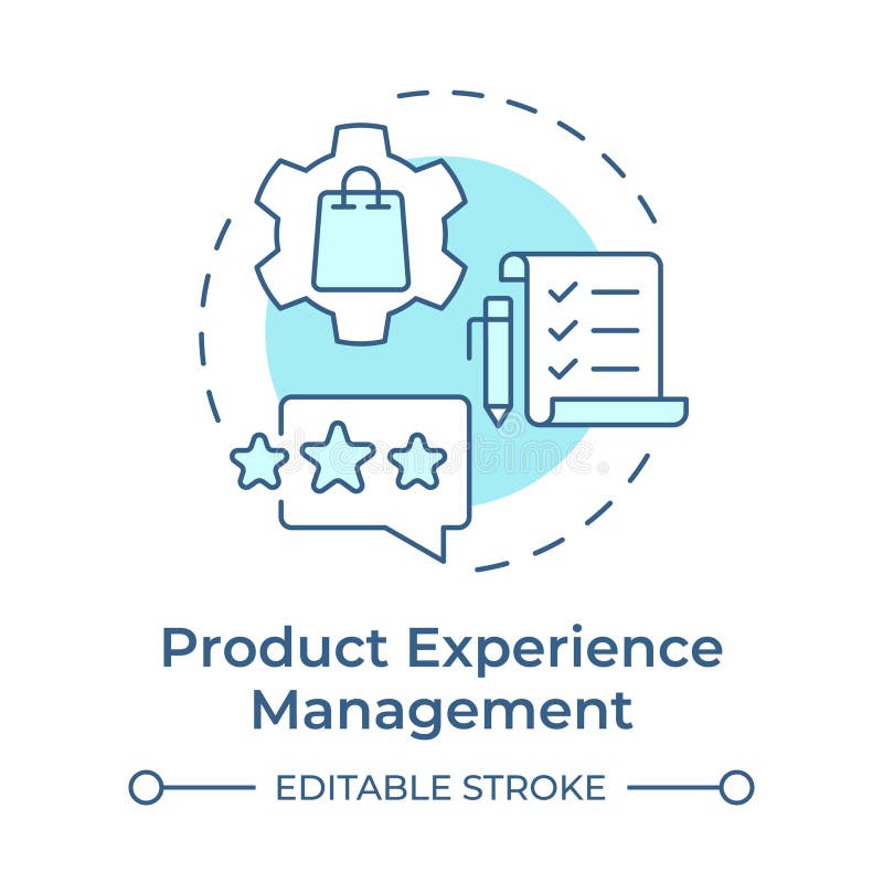 Product Experience Management Soft Blue Concept Icon Stock Vector ...