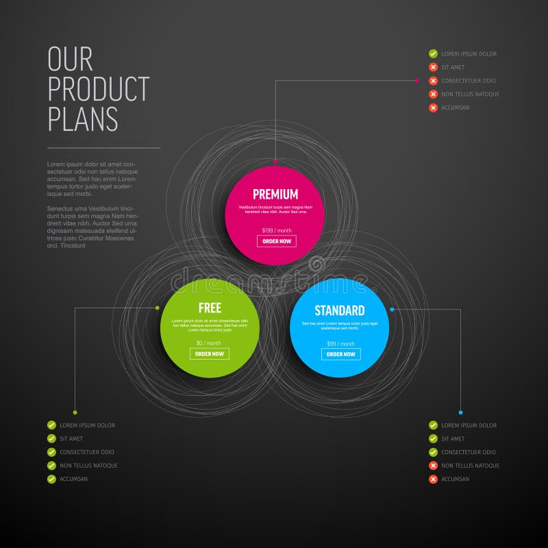 Product Features Schema Template Stock Vector - Illustration of layout ...