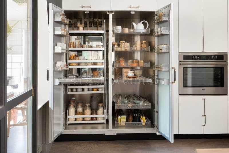 Product-filled Holding Cabinet, Labeled and Visible in Open Concept ...