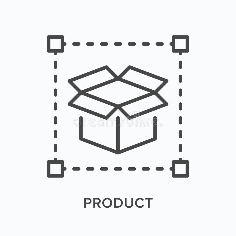 Product Flat Line Icon. Vector Outline Illustration of Carton Box and ...