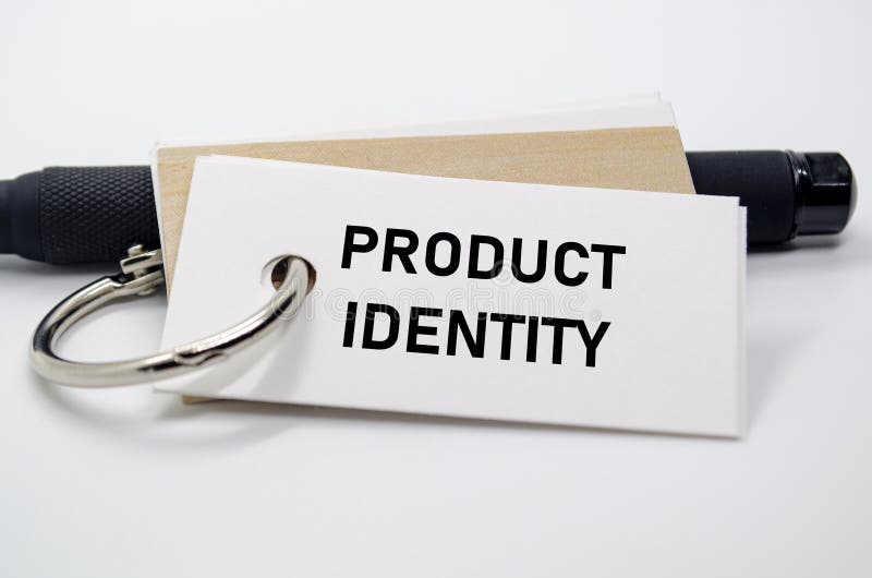Product Identity Concept on White Note with Metal Ring and Pen, Showing ...