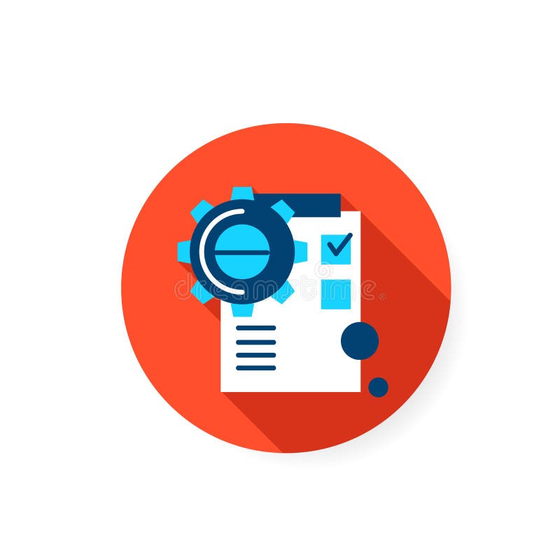 Product Implementation Icon. Gear with Checklist Clipboard Vector ...