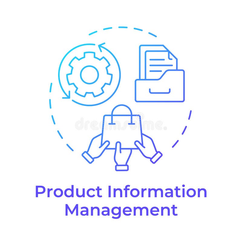 Product Information Management Blue Gradient Concept Icon Stock ...