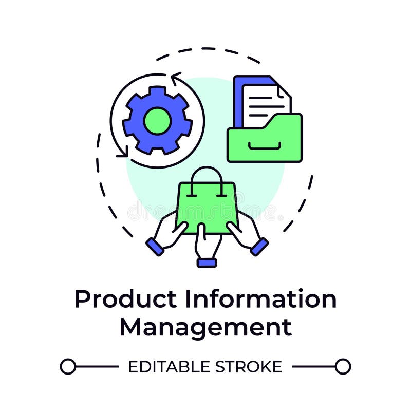 Product Information Management Multi Color Concept Icon Stock ...