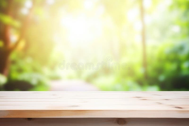 Product Installation Mockup on a Clean Wooden Table Stock Illustration ...