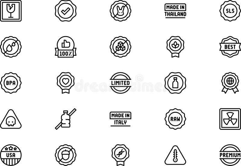 Product Labels Icons Collection is a Vector Illustration with Editable ...