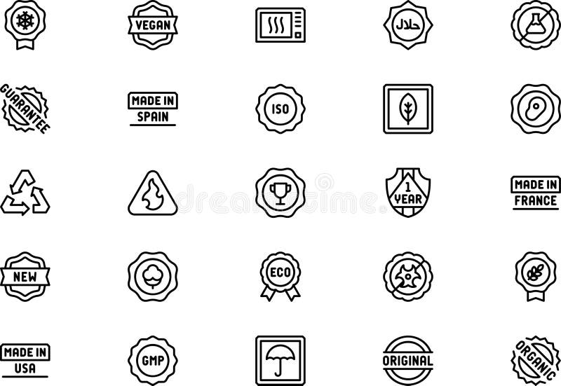 Product Labels Icons Collection is a Vector Illustration with Editable ...