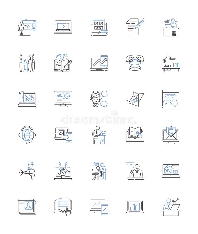 Product Launch Line Icons Collection. Unveiling, Release, Debut, Launch ...