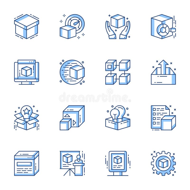 Product Launch Line Icons Set. Stock Vector - Illustration of component ...