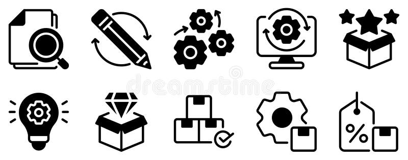 Product Management Icon Set Strategic Line Style Collection for ...