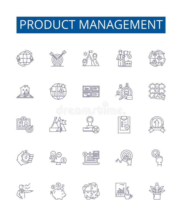 Product Management Line Icons Signs Set. Design Collection of Product ...
