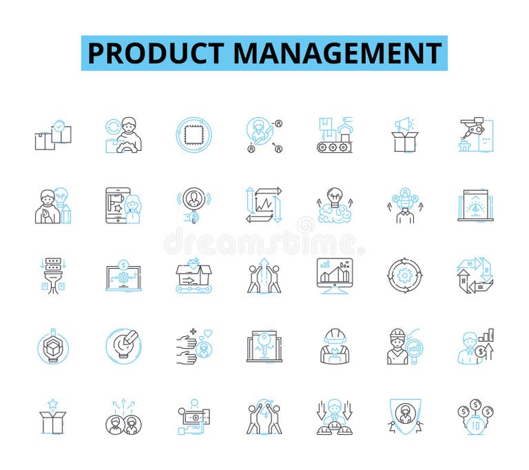 Product Management Linear Icons Set. Strategy, Roadmap, Prioritization ...