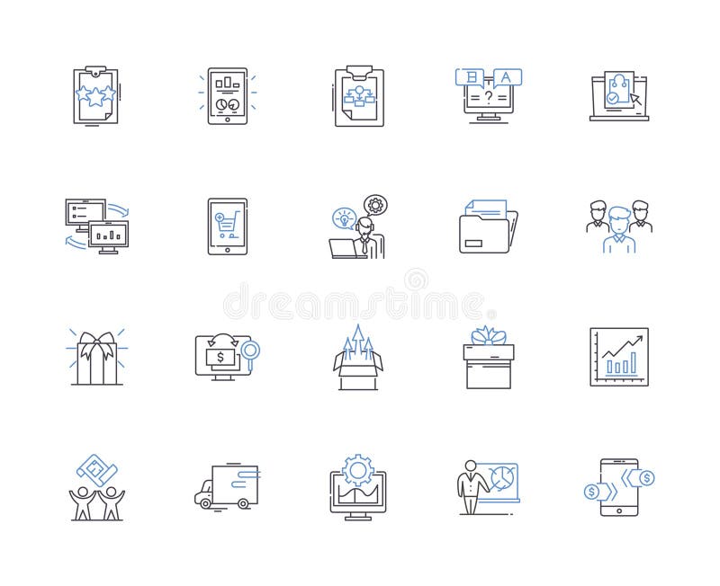 Product Management Outline Icons Collection. Product, Management ...