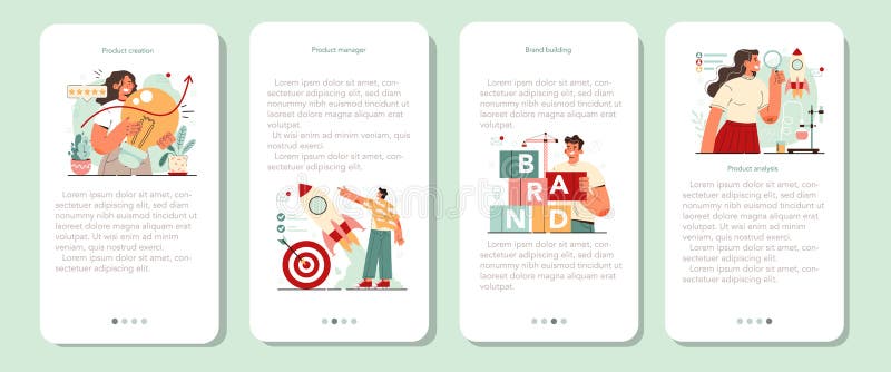 Product Manager Mobile Application Banner Set. Business Project ...