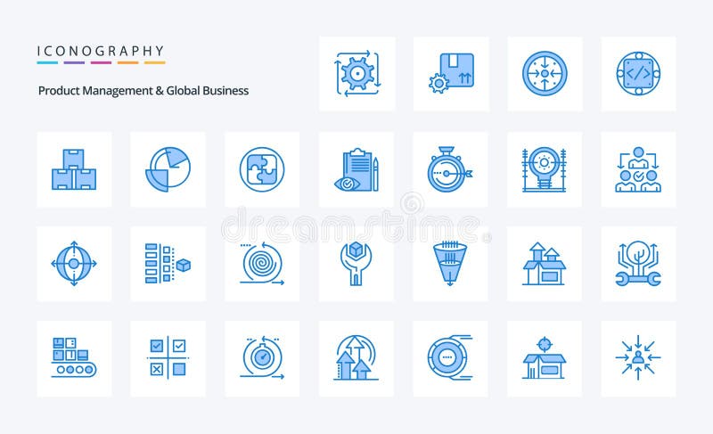 25 Product Managment and Global Business Blue Icon Pack Stock Vector ...