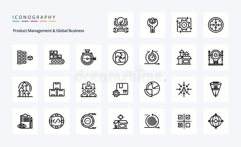25 Product Managment and Global Business Line Icon Pack Stock Vector ...