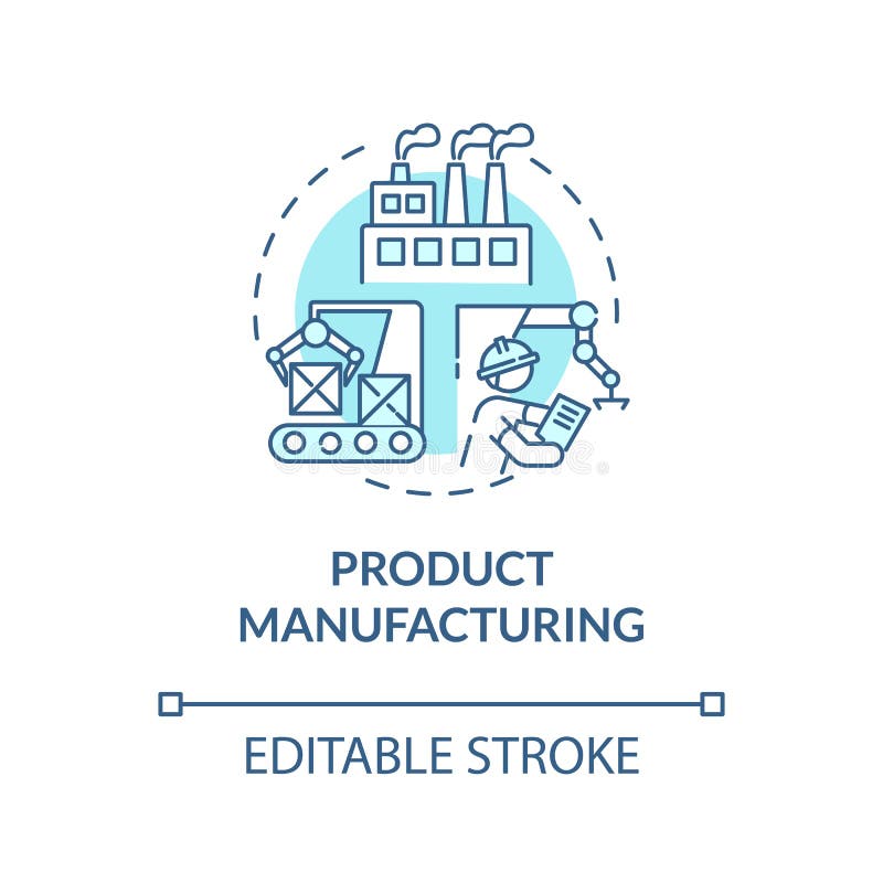 Product Manufacturing Turquoise Concept Icon Stock Vector ...