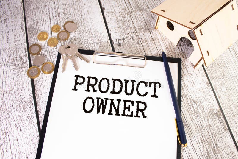 PRODUCT OWNER . Text Written on the Notepad with Office Tools and ...