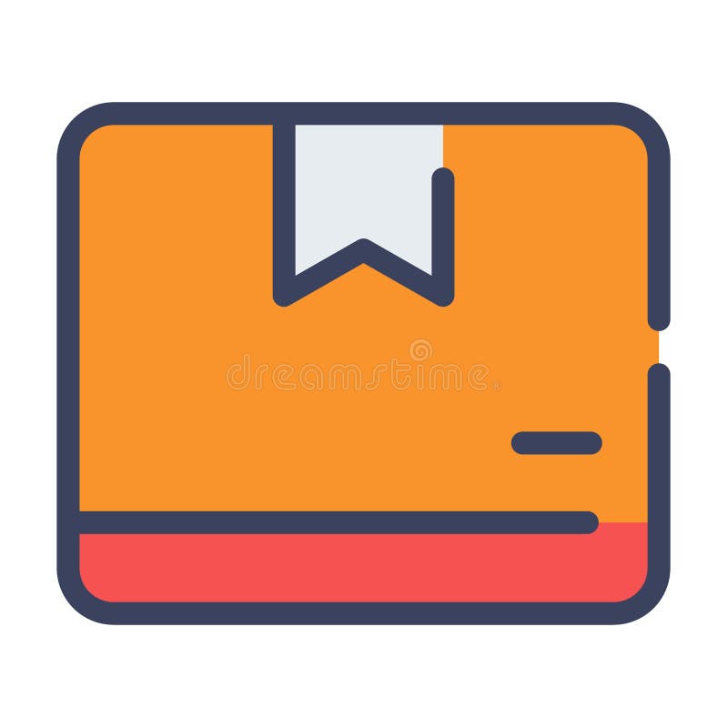 Product Package Item Box Single Isolated Icon with Flat Dash or Dashed ...