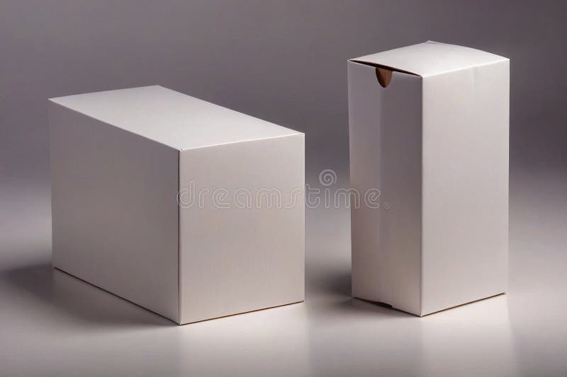 Product Packaging Mockup Photo of Set of White Box Tall Shape Stock ...