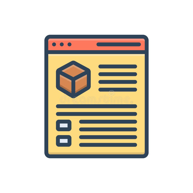 Color Illustration Icon for Product Page, Product and List Stock Vector ...