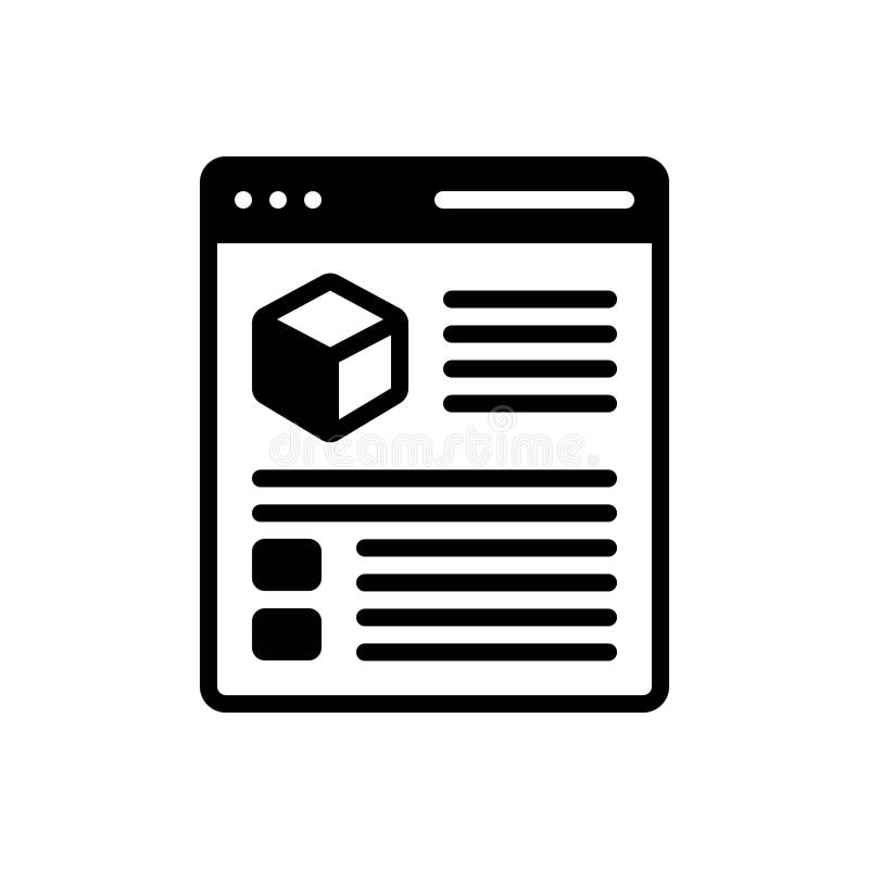 Black Solid Icon for Product Page, Product and List Stock Illustration ...