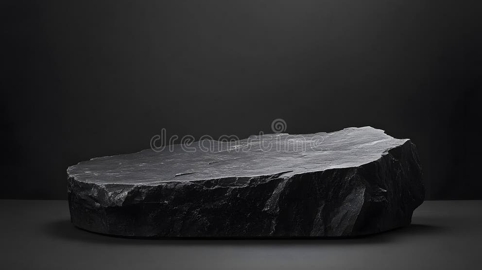 Product Photography Featuring an Empty Flat Rock Podium in Black and ... Product Photography Featuring an Empty Flat Rock Podium in Black and ...