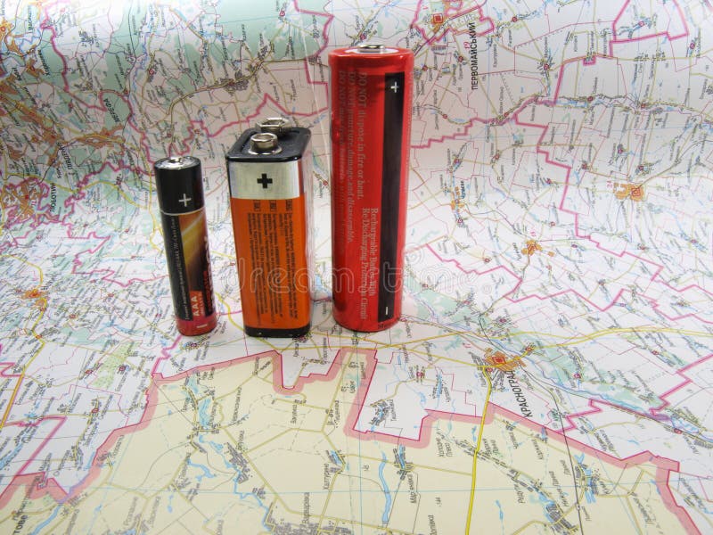 Product Photography.Map, Batteries Stock Photo - Image of south ...