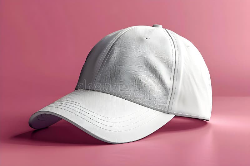 Product Photography Mockup: White Baseball Cap on Plain Background ...