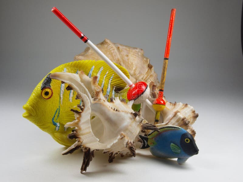 Product Photography.Shell, Toy Fish, Float Stock Image - Image of ...