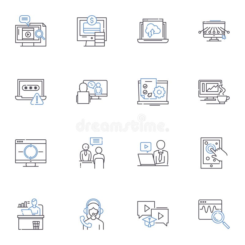 Product Pitching Line Icons Collection. Nnovative Impactful Effective ...