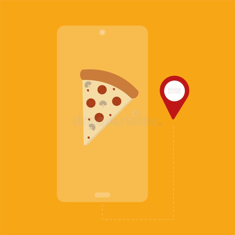 Product Pizza Delivery Orange Stock Vector - Illustration of store ...