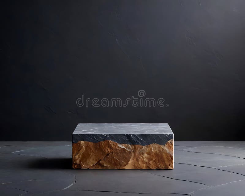 Product Platform - Rectangular Stone Podium on a Stone Table. Stock ...