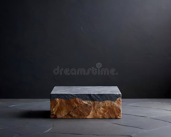 Product Platform - Rectangular Stone Podium on a Stone Table. Stock ...