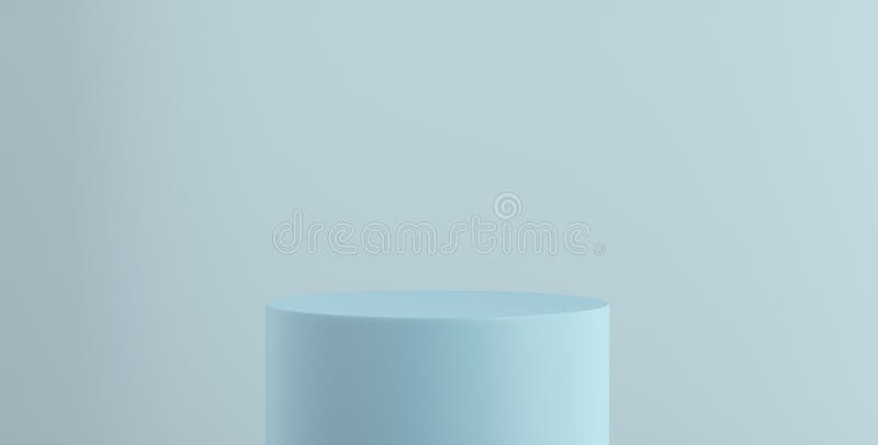 Product Podium - Blue Podium, Blue Background. 3D Illustration Stock ...