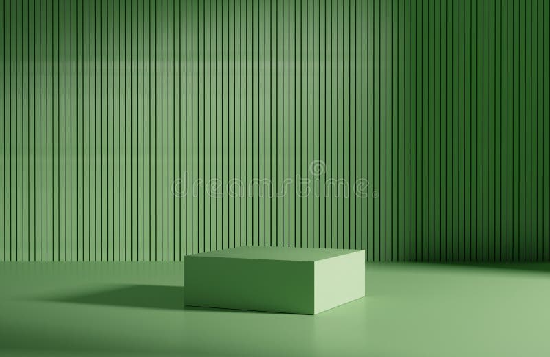 Product Podium - Green Square Podium, Dramatic Green Background. 3D ...