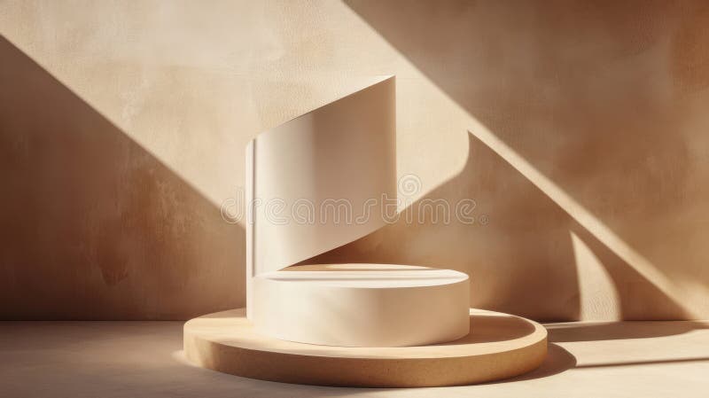 Product Podium with Paper and Shadows Perfect for Design Display Stock ...