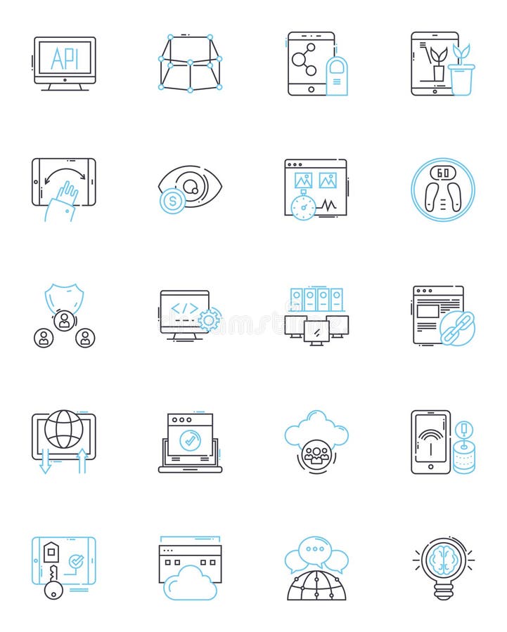 Product Positioning Linear Icons Set. Segmentation, Branding, Targeting ...