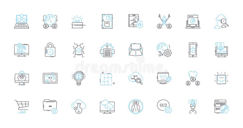 Product Positioning Linear Icons Set. Segmentation, Branding, Targeting ...