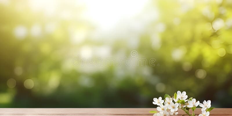 Product Presentation with Blurred Spring Floral Background Stock ...
