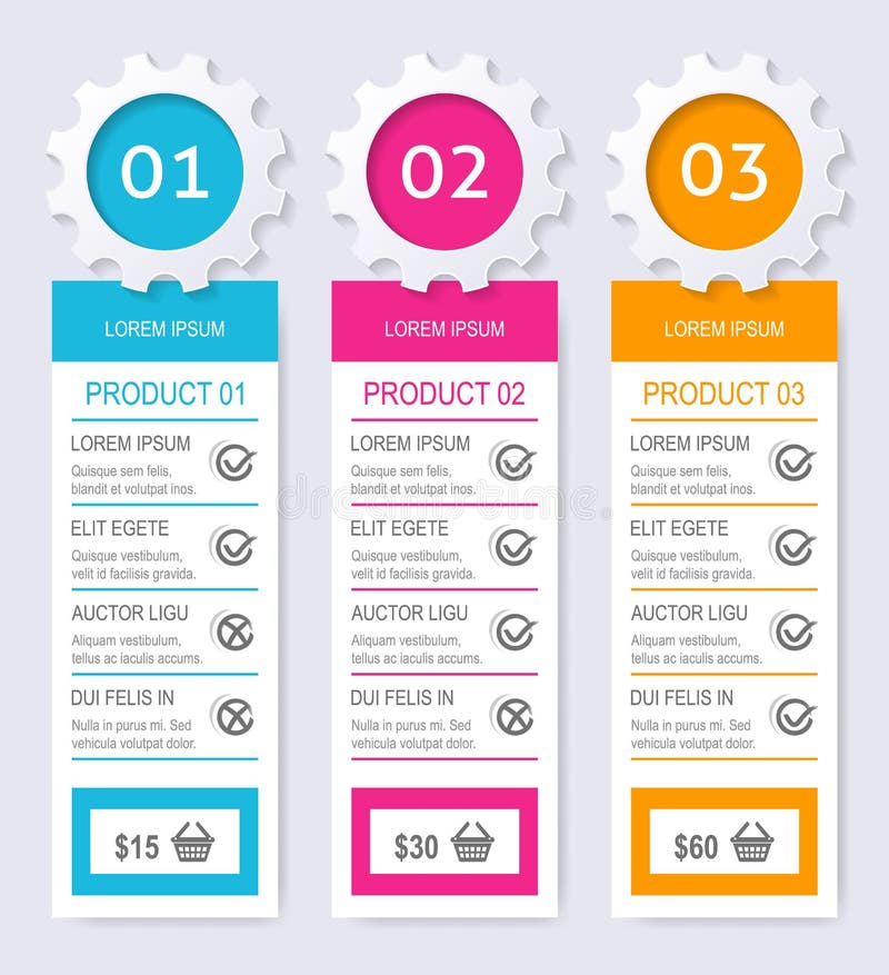 Product Pricing Comparison Table Stock Vector - Illustration of ...