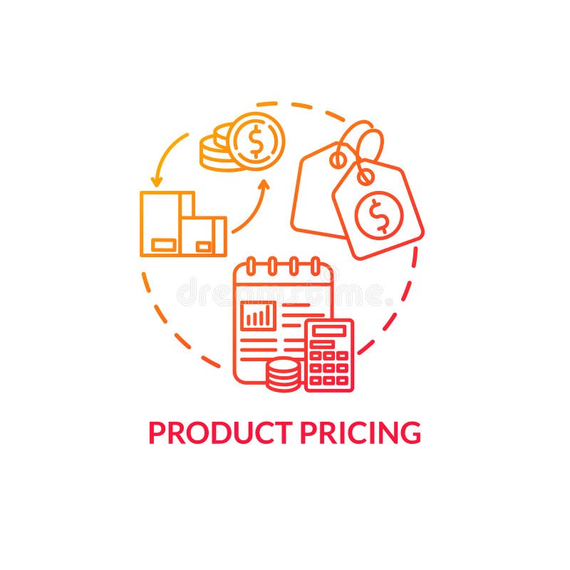 Product Pricing Red Gradient Concept Icon Stock Vector - Illustration ...