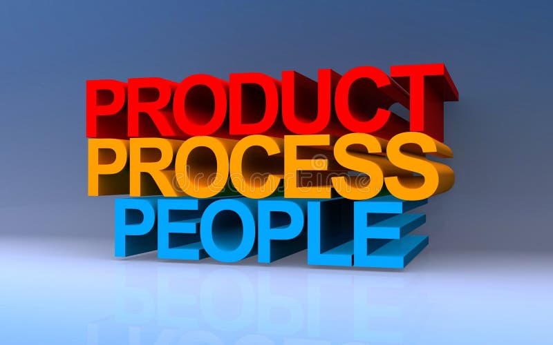 Product Process People on Blue Stock Illustration - Illustration of ...