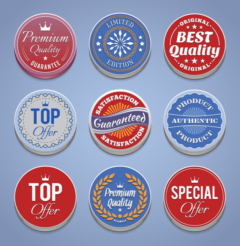 Product Promotion Buttons and Badges Stock Vector - Illustration of ...