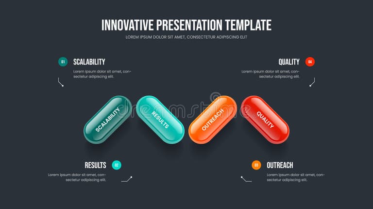 Digital Solution 4 Element Diagram Slideshow Template Stock Vector ...
