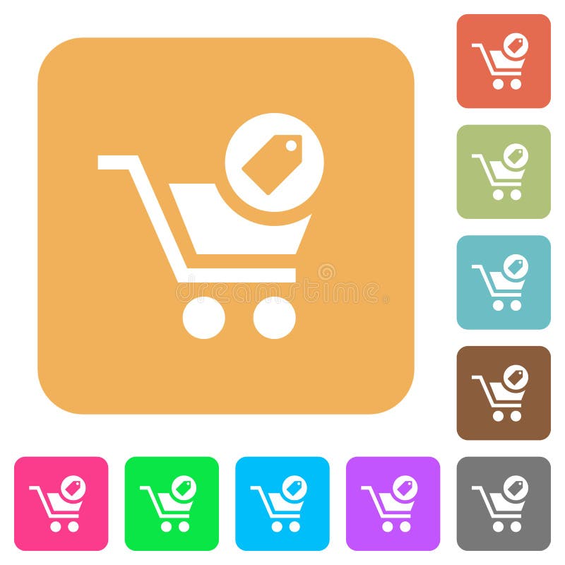 Product Purchase Features Rounded Square Flat Icons Stock Vector ...